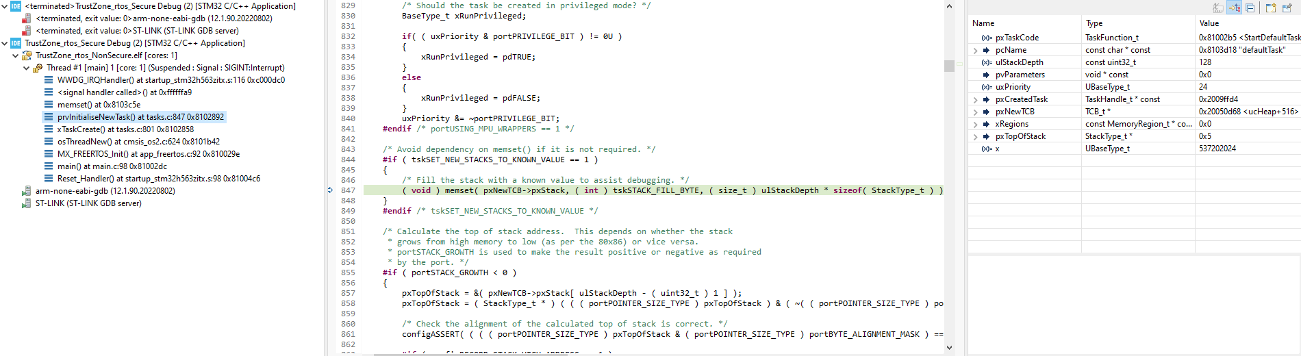 Solved: Hardfault in NonSecure_Init - STMicroelectronics Community