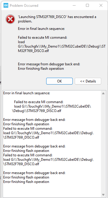 STM32F769I-DISCO Not able to flash and not able to ...