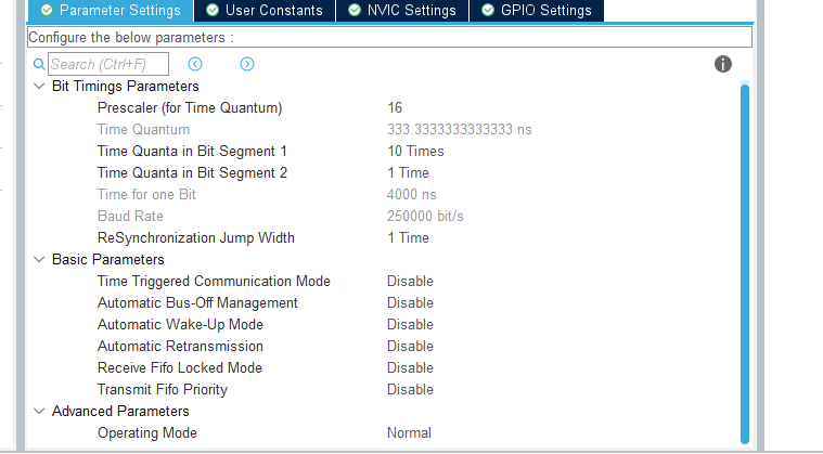 Solved: NUCLEO-F412ZG CAN Configuration issue - STMicroelectronics Community