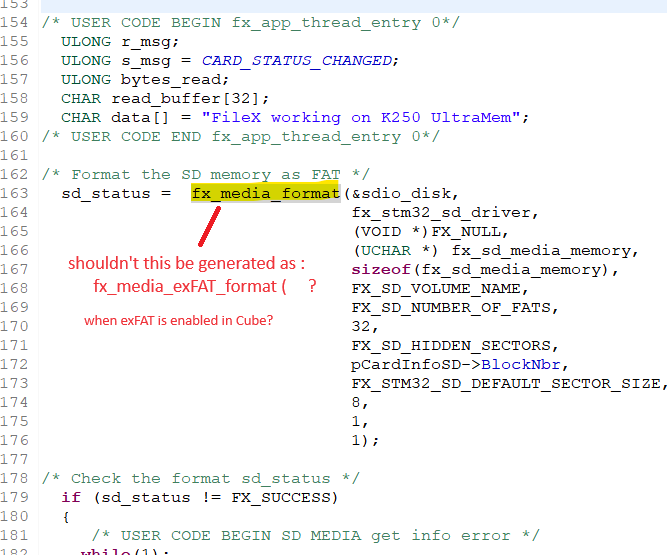 fx_media_format vs. fx_media_exFAT_format generati... - STMicroelectronics Community