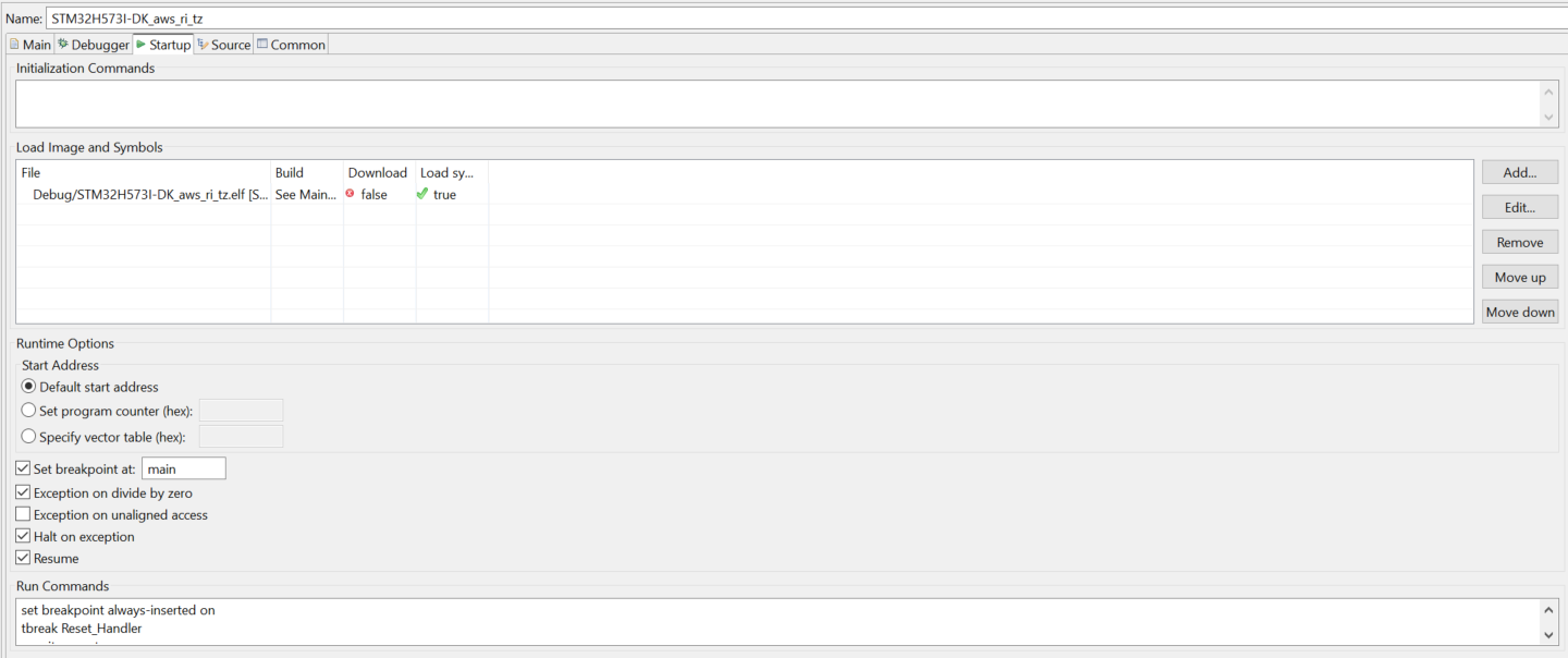 Solved Debugging Stm32h573i Dkawsritz Example Stmicroelectronics Community