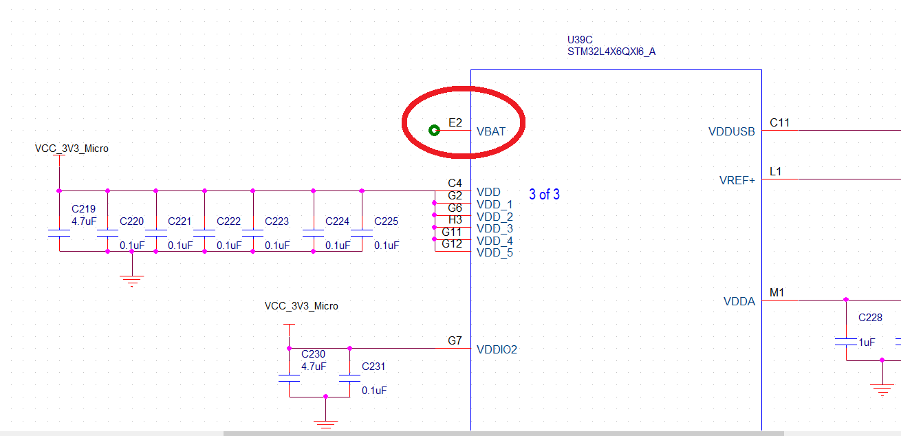 Solved: STM32L496QGI3 Vbat pin connection - STMicroelectronics Community