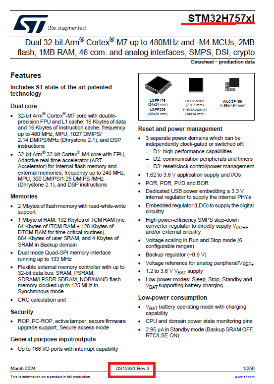 Solved The Stm32h757i Eval Is Compatible With Stm32h757bi Stmicroelectronics Community