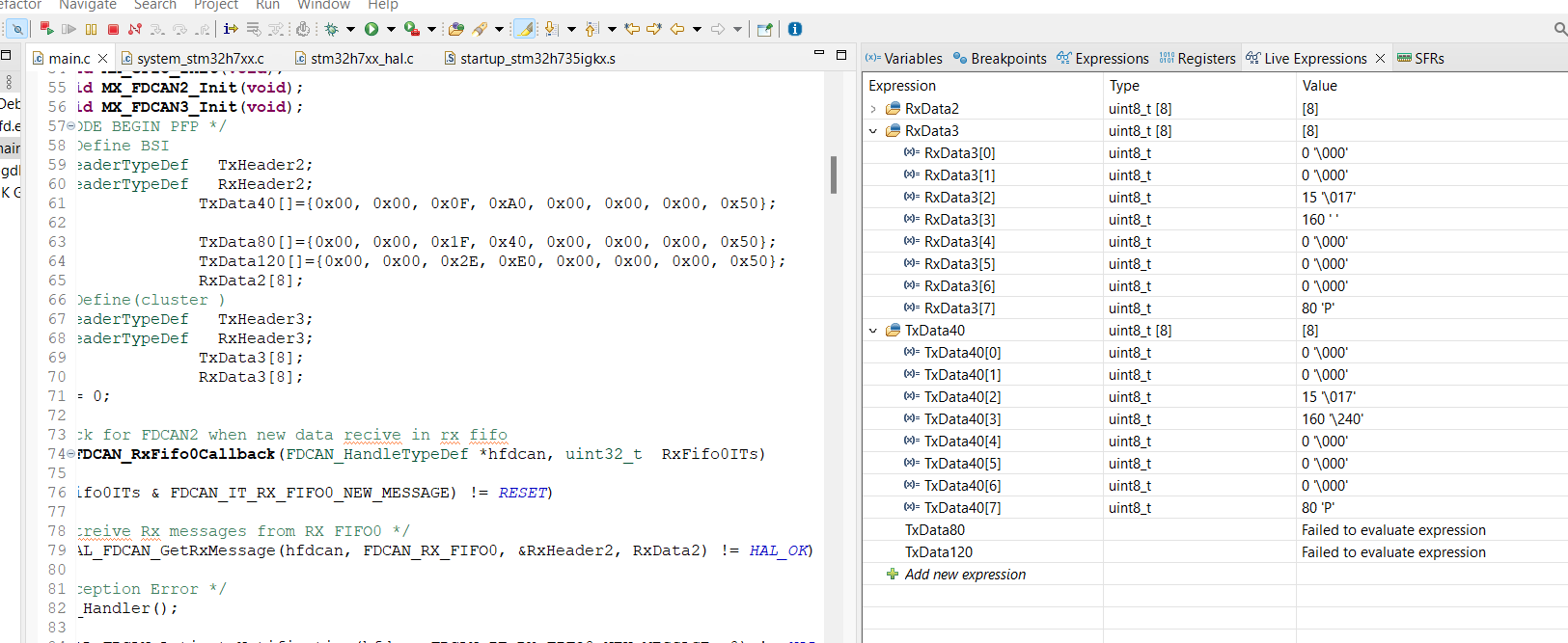 Solved Fdcan Send A Data En Hexa Stmicroelectronics Community 