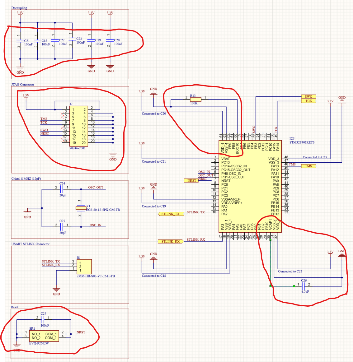 How To Connect A Stm32f4xxxre On A Custom Pcb Stmicroelectronics Community
