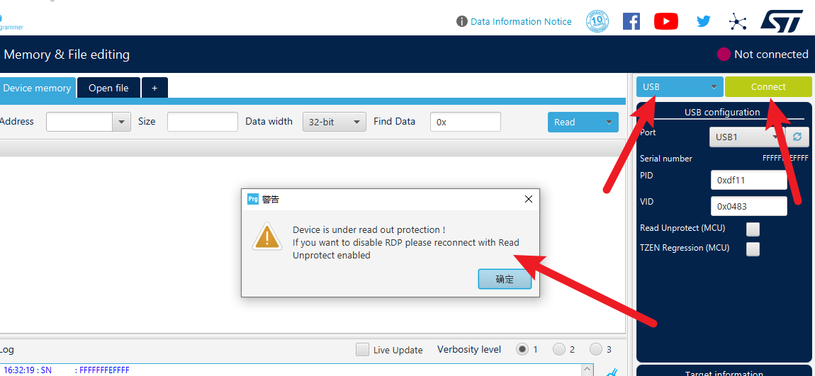 Device Is Under Read Out Protection If You Want Stmicroelectronics Community