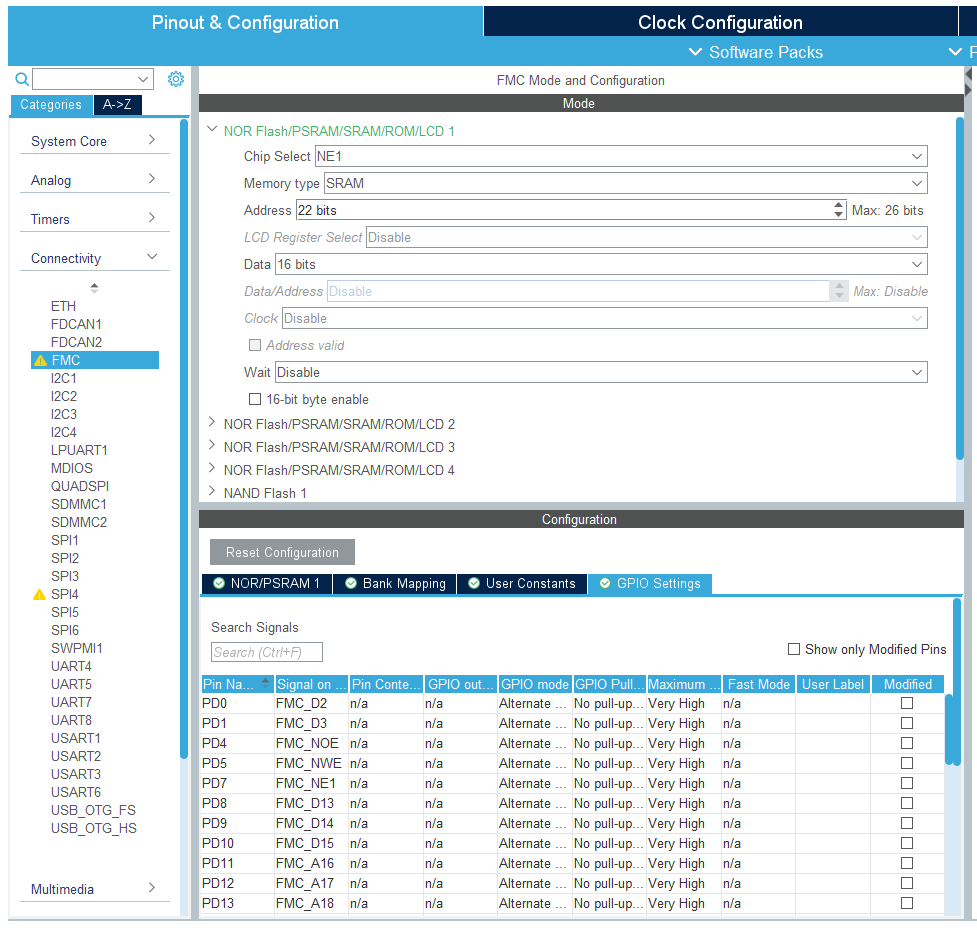 Solved: Configuring external SRAM for STM32H743 using Cube... - STMicroelectronics Community
