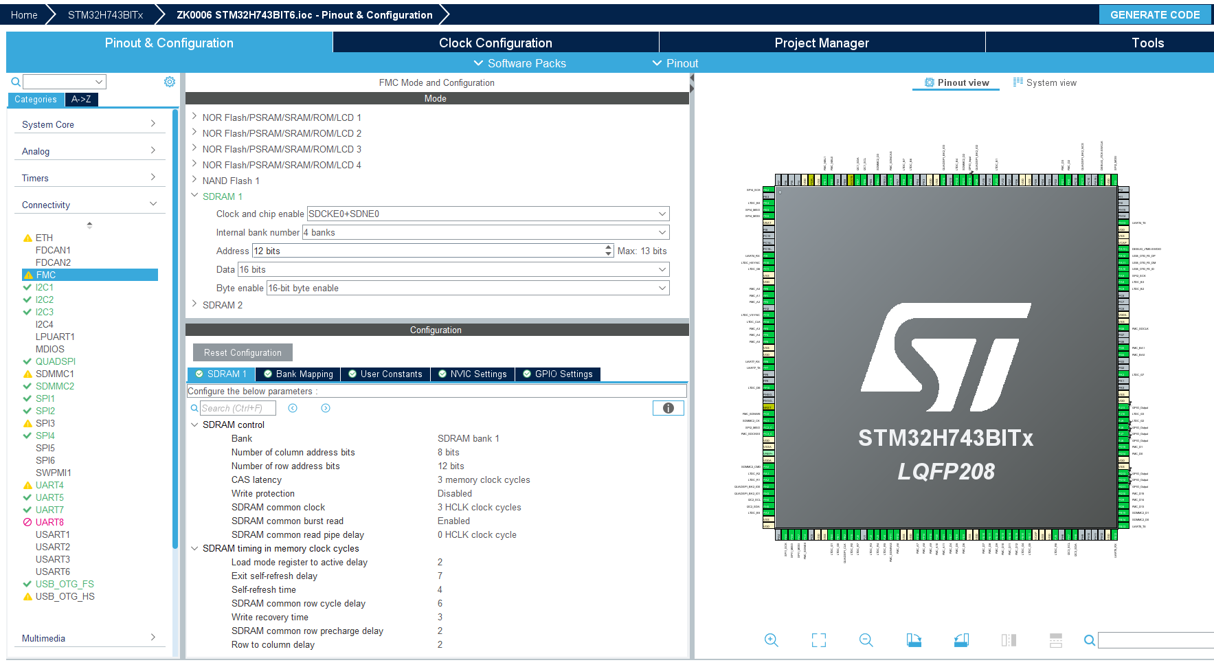Solved Configuring External Sram For Stm32h743 Using Cube 1764
