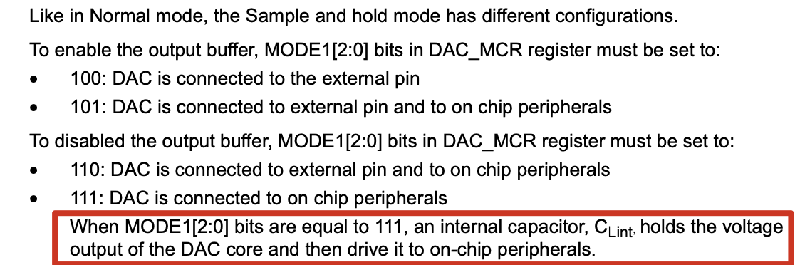 Stm32wl Dac Sample And Hold Internal Capacitor Stmicroelectronics Community