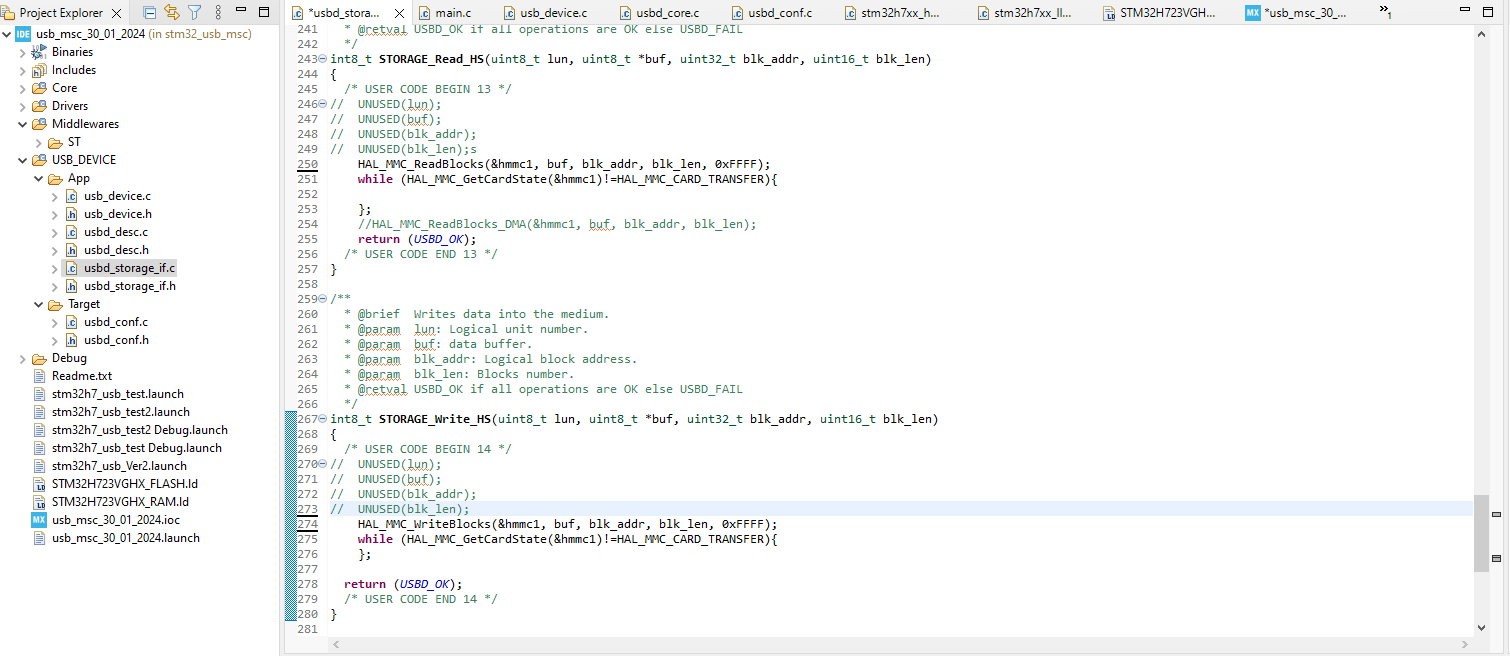 STM32H723 USB Mass storage - STMicroelectronics Community