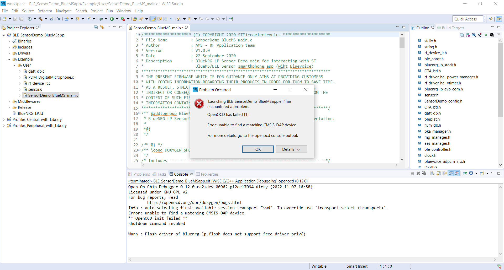 Run Debug Error Unable To Find A Matching Cmsis D Stmicroelectronics Community