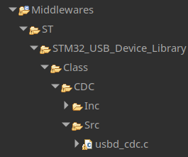 Unable to find a modified file usbd_cdc.c in the M... - STMicroelectronics Community