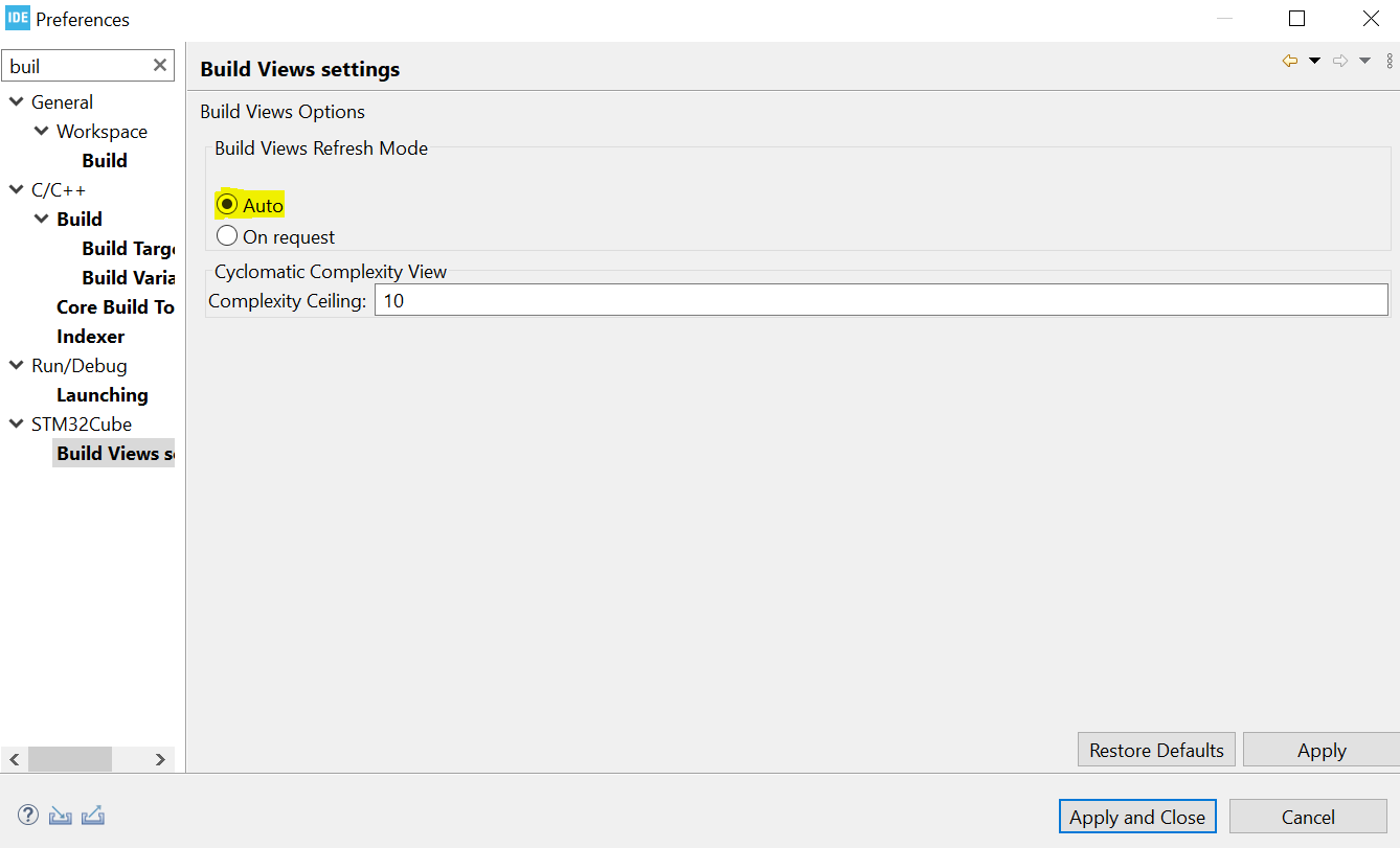 Can't see memory uage at Build Analyzer - STMicroelectronics Community