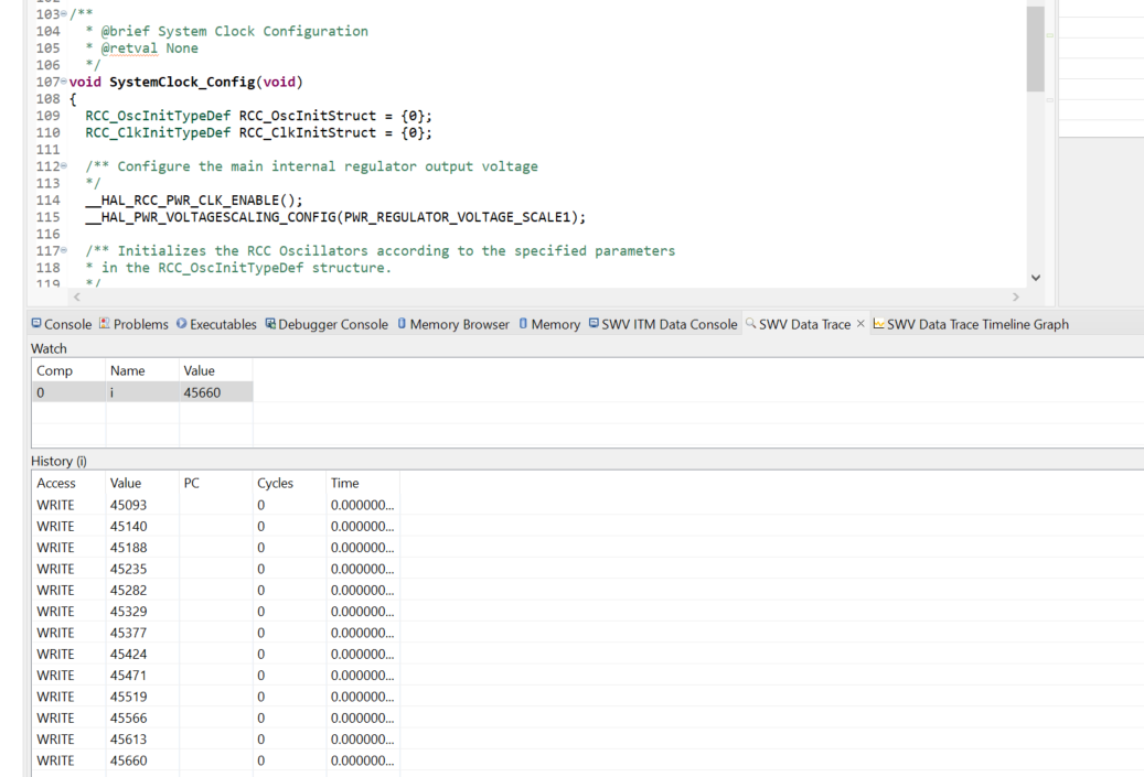Solved I Cant See The Trace In Stm32 Stmicroelectronics Community
