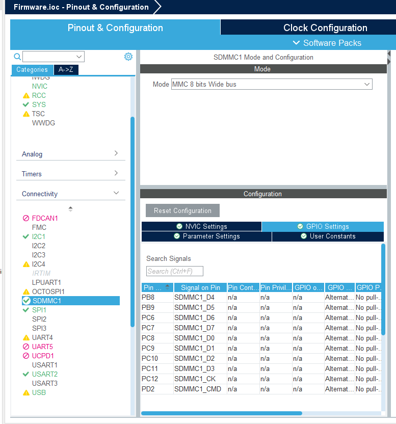 STM32L562 and Sky High eMMC S40FC008 fails MMC_Pow ...