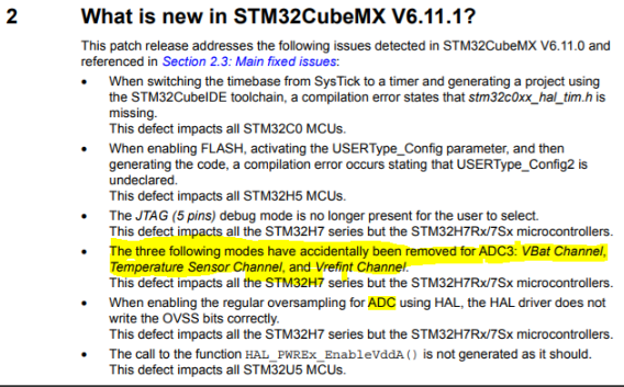 Solved Cubeide Update Cubemx 6 10 0 To 6 11 0 Stm32h723 A Stmicroelectronics Community