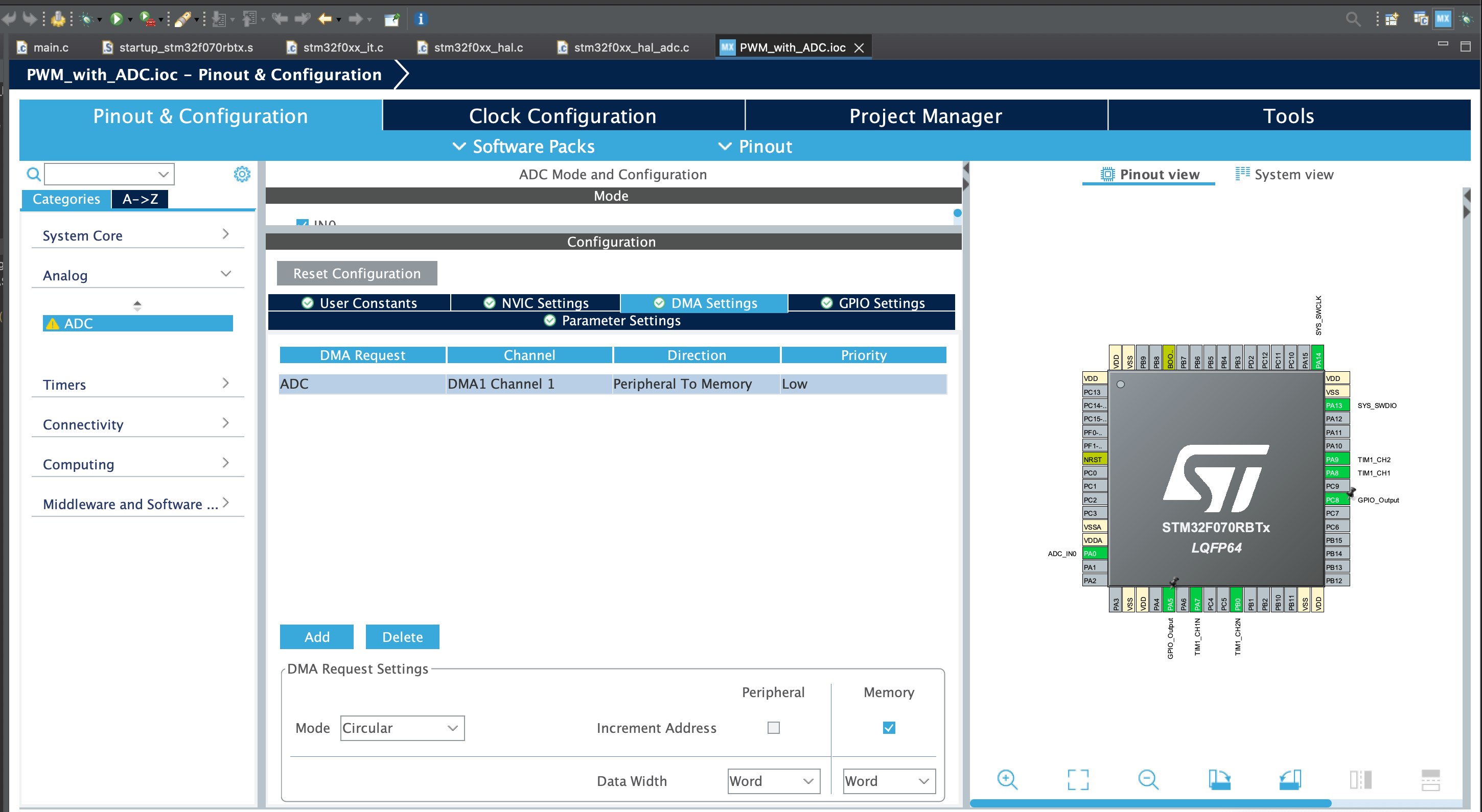 Adc Sampling With Tim1 And Saving To Dma Stmicroelectronics Community