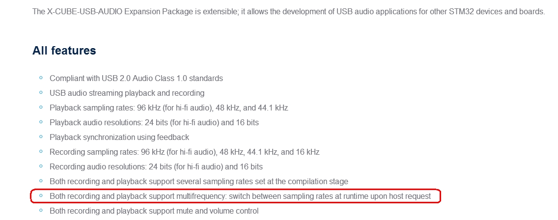 X-CUBE-USB-AUDIO multifrequency. - STMicroelectronics Community