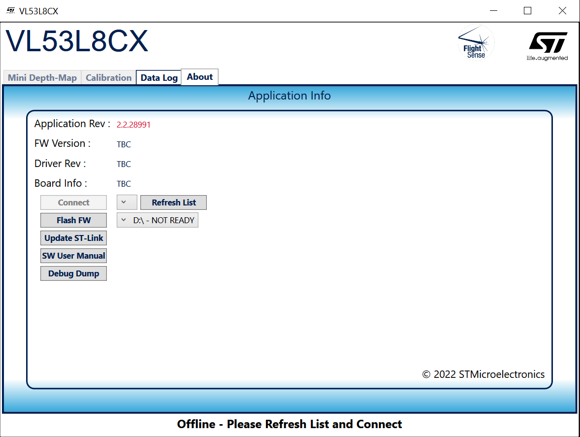 VL53L8CX GUI Issue - STMicroelectronics Community