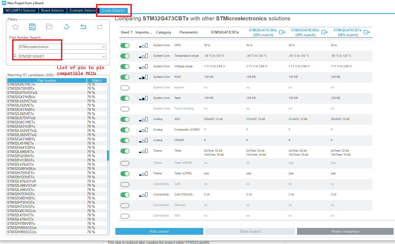 Solved: the pin to pin compatible part of stm32f103vet6? - STMicroelectronics Community