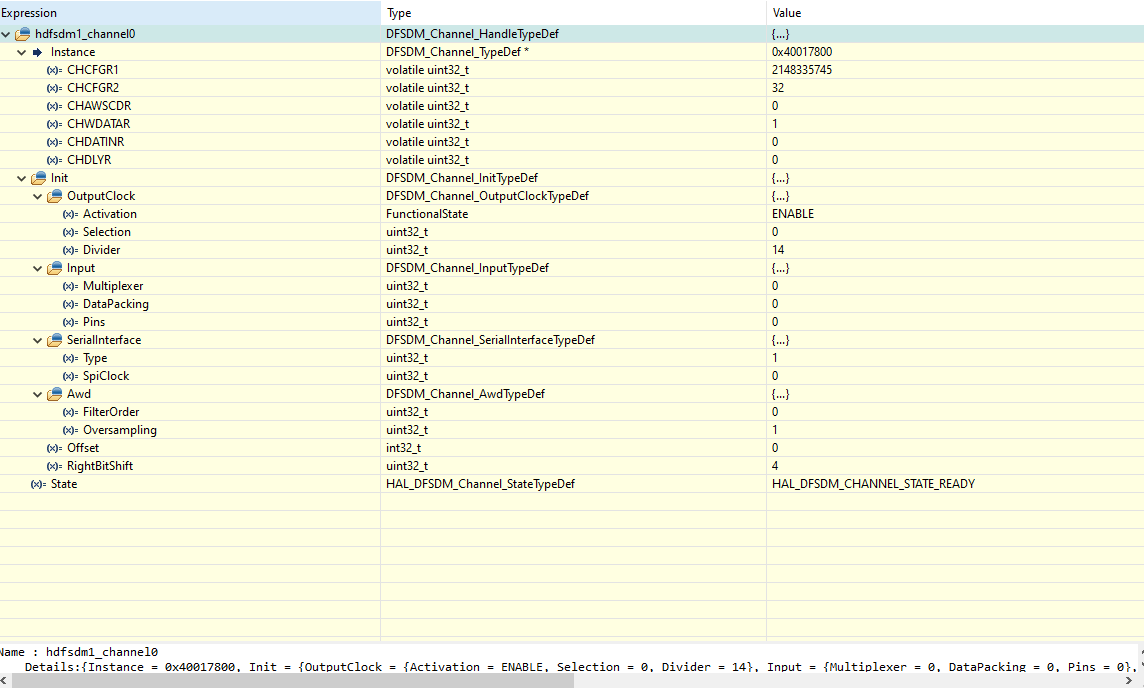 Resetting The Dfsdm Peripheral Not Working Stmicroelectronics Community