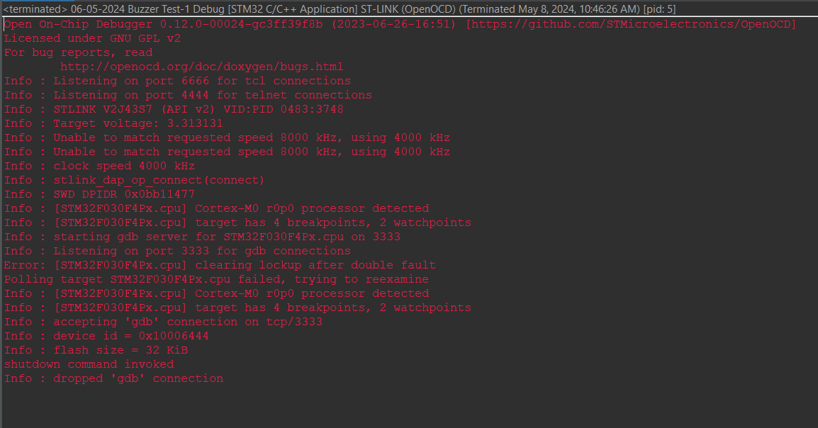 Working On Stm32f030f4p6 Debugging Is Not Support 7052
