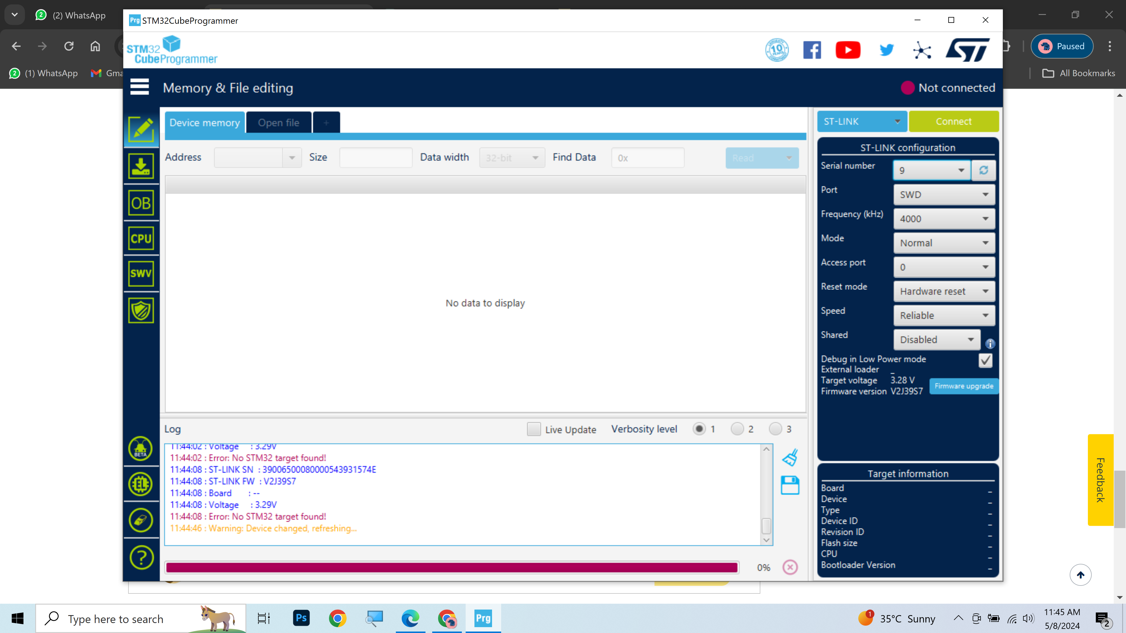 Stlink Not Connect With The Programmer After Uploa Stmicroelectronics Community