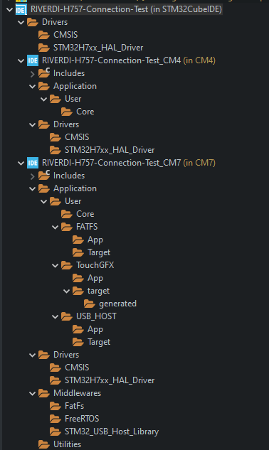 RIVERDI H757 dual core from TouchGFX to CubeIDE - STMicroelectronics Community