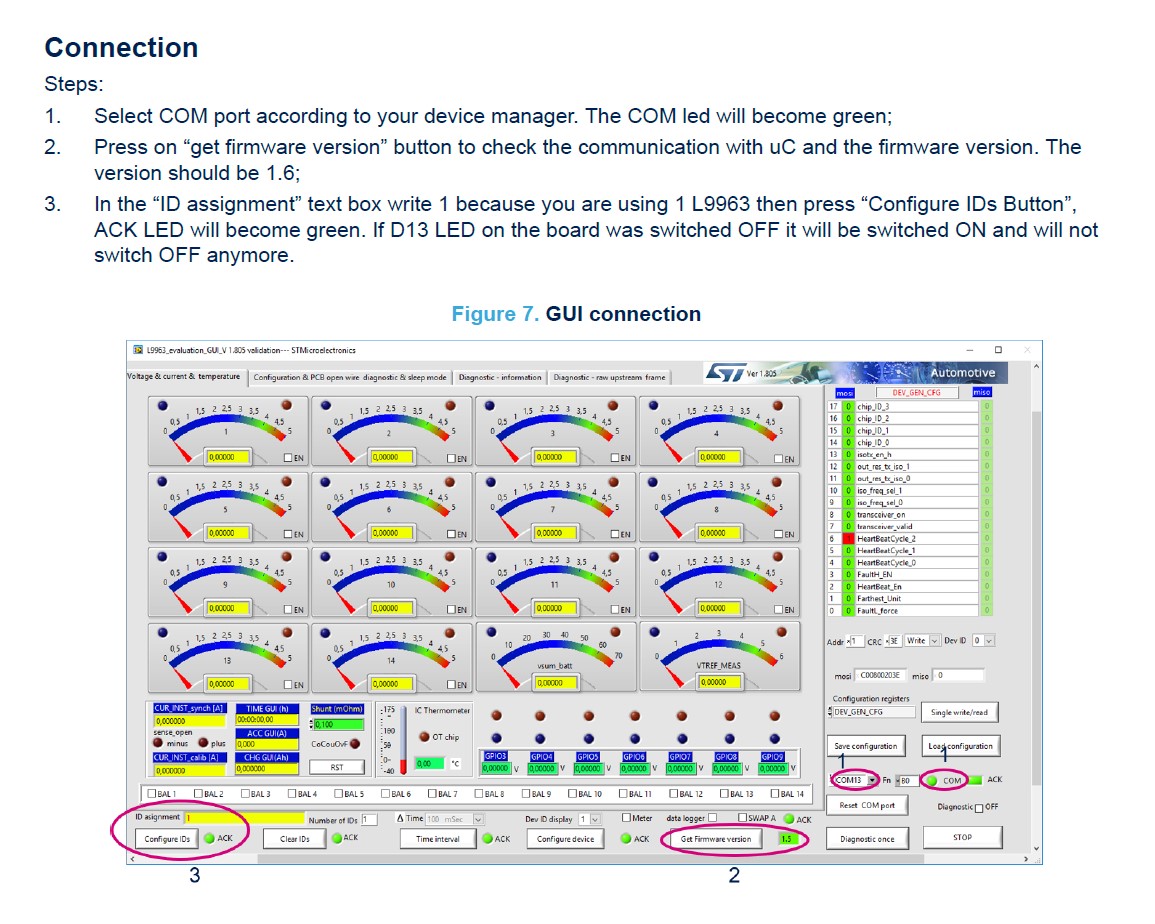 GUI(STSW-L9963E) for EVAL-L9963E-MCU, a trouble ab... - STMicroelectronics Community