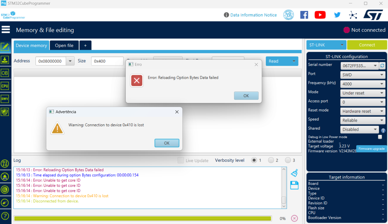 Solved: Cant do anything with the board - STMicroelectronics Community