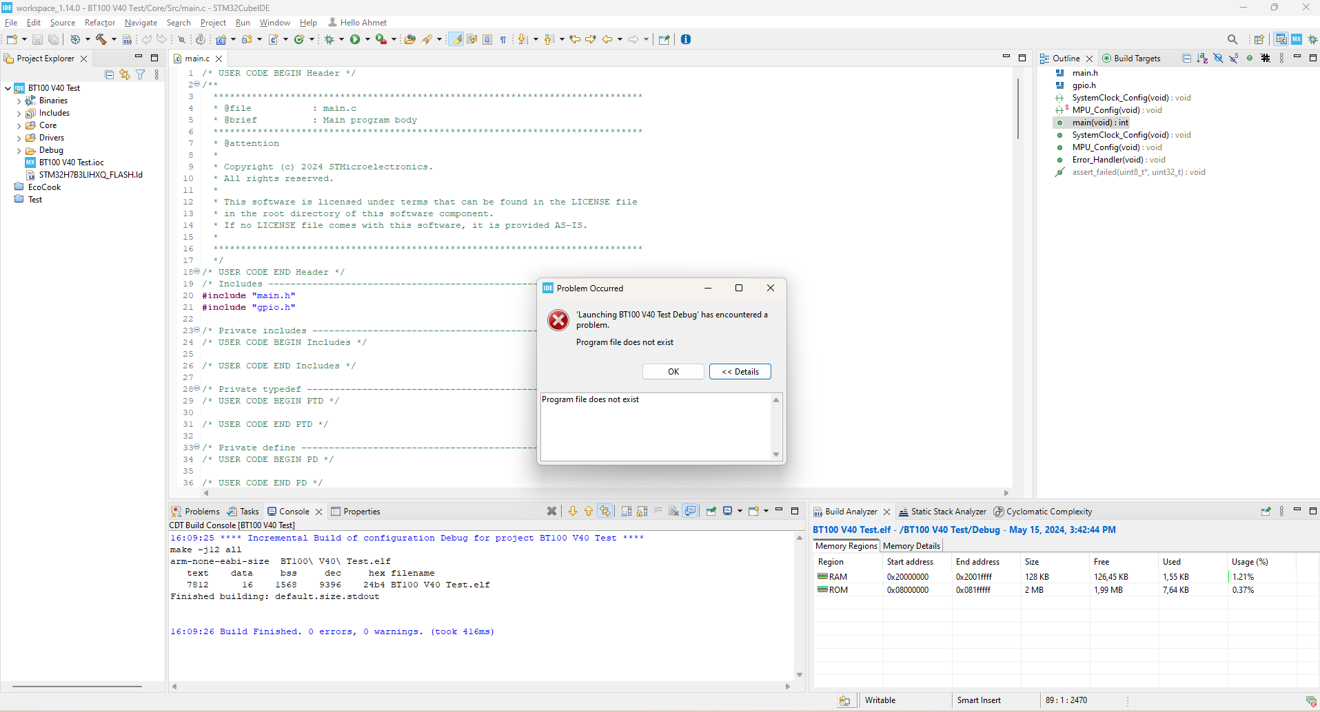 Solved: "No such file or directory" and "PB8 - PB9 port" e... - STMicroelectronics Community