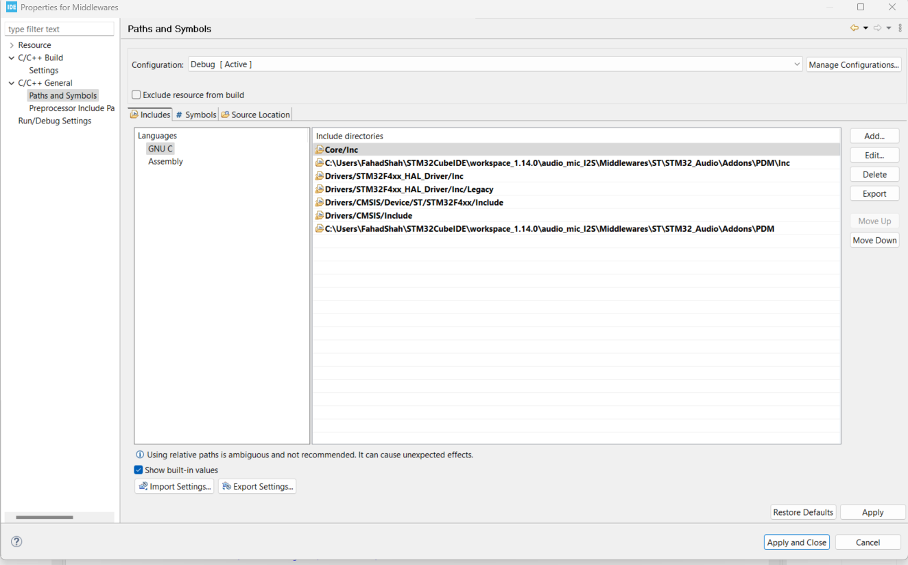 Solved: How do you install PDM library ? - STMicroelectronics Community