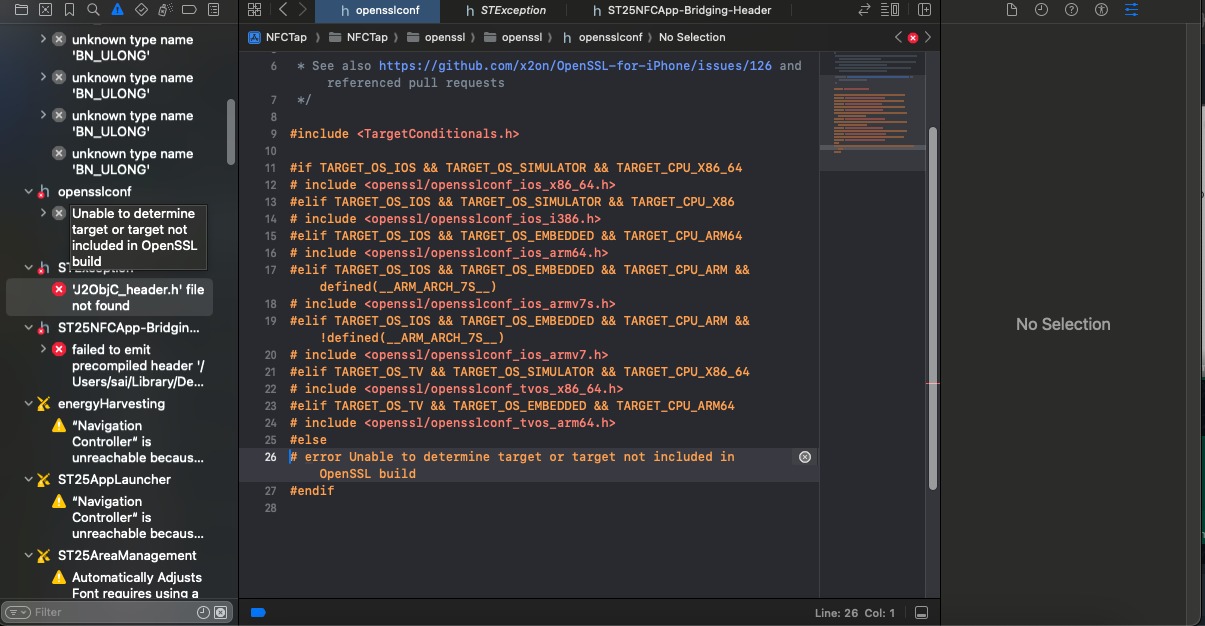 Solved Error While Compiling Latest Ios Nfc Source Code Stmicroelectronics Community