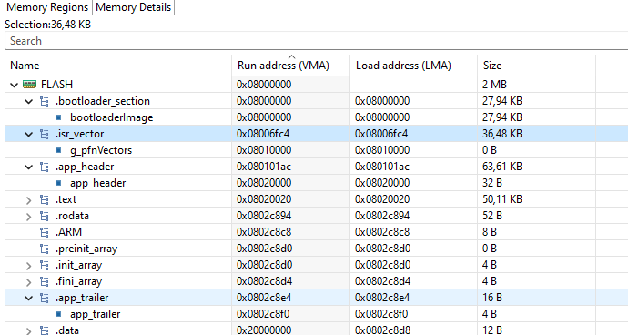 Custom linker file for bootloader stm32f429 - STMicroelectronics Community