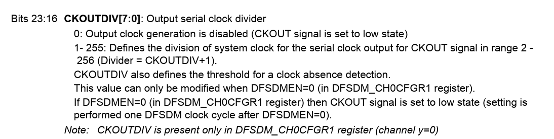 Solved: DFSDM change clock divider at runtime - STMicroelectronics Community