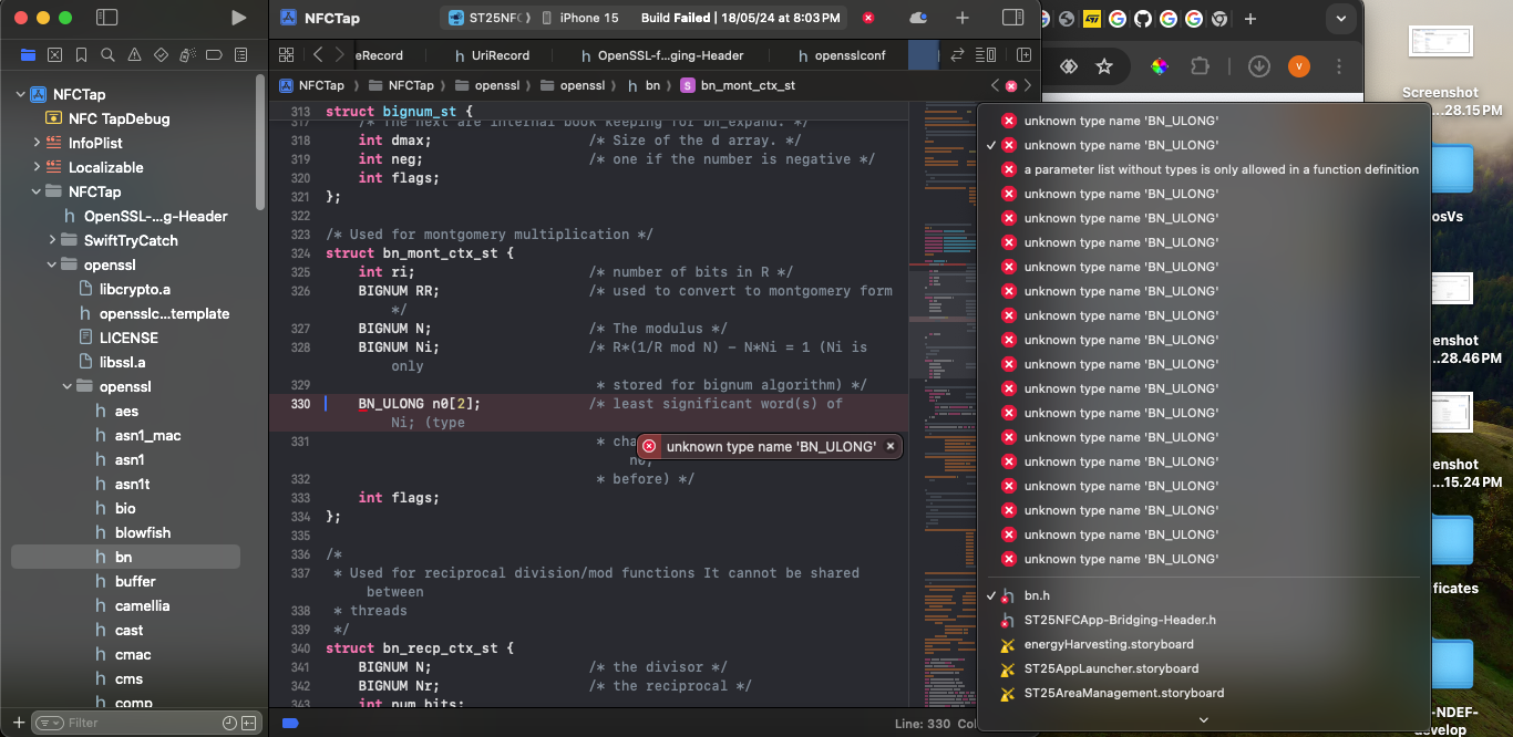 Solved Error While Compiling Latest Ios Nfc Source Code Stmicroelectronics Community