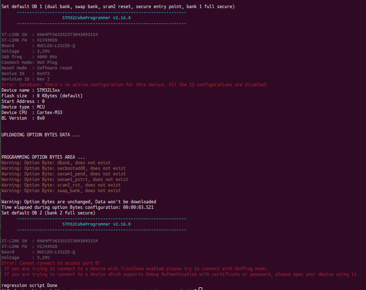 Trusted Firmware-M v2.1.0 - Bricked Nucleo-L552ZE ...