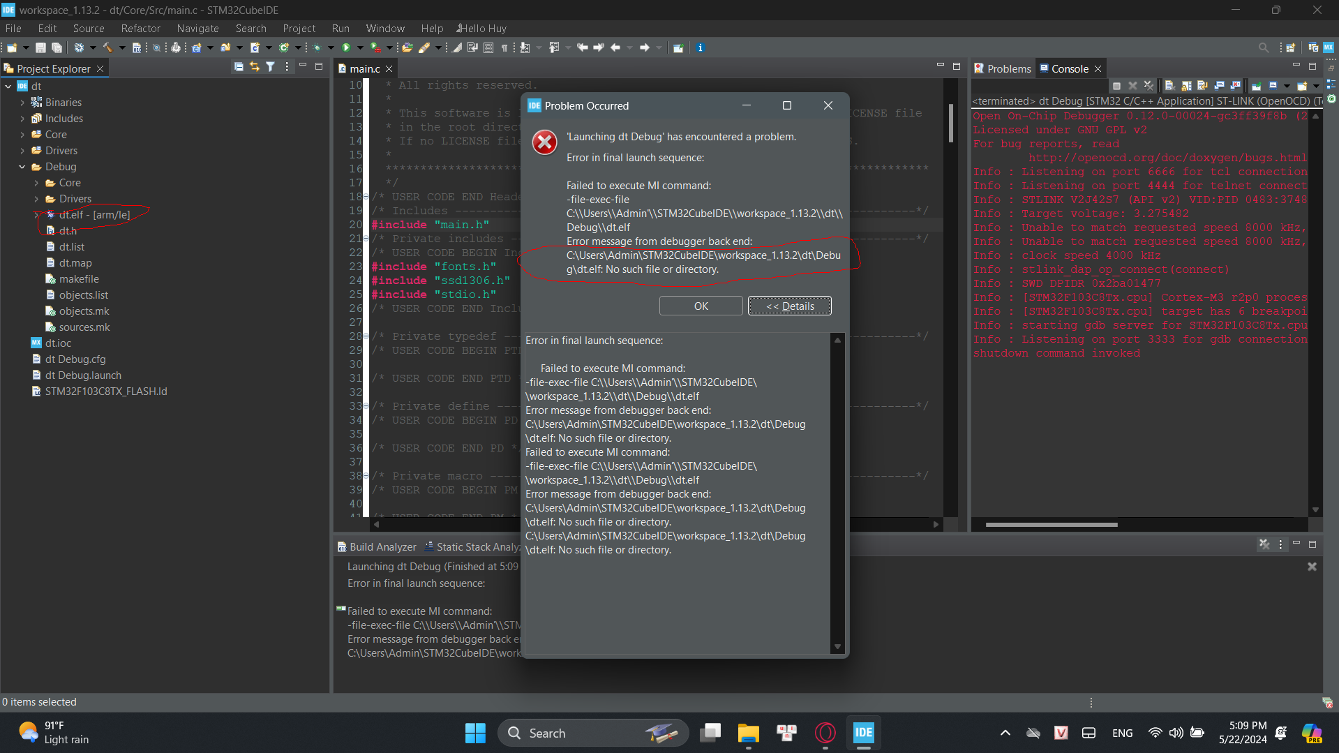 Solved Fatal Error Elf No Such File Or Directory In St Stmicroelectronics Community 3732