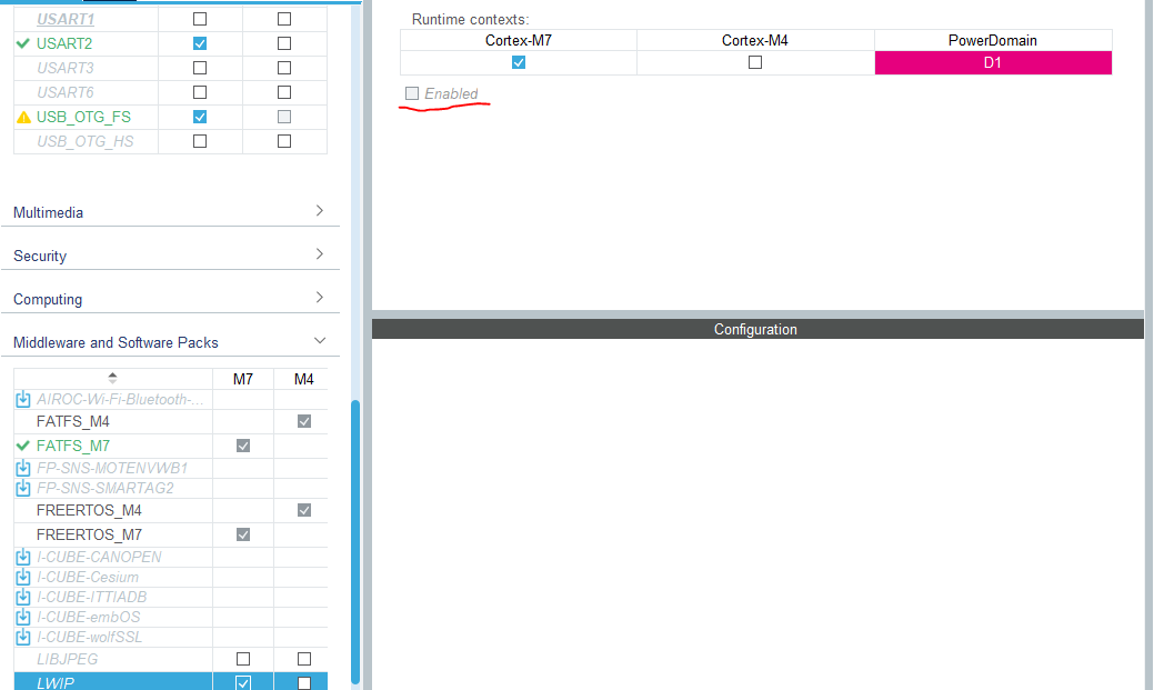Solved Cant Enable Lwip On Stm32h745 Cortex M7 Only Stmicroelectronics Community
