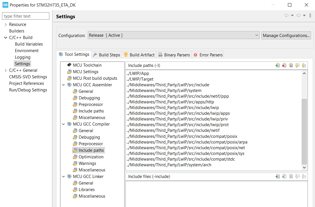 Solved: LWIP Project Settings Compilation Error No HAL No ... - STMicroelectronics Community