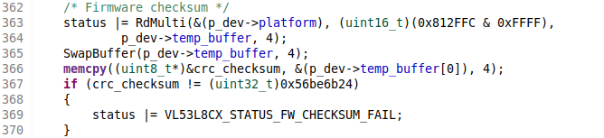 Vl53l8cx Firmware Loading Over Spi Fails With Ti Stmicroelectronics Community