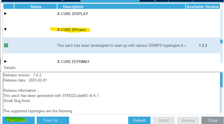 Solved: X-CUBE-DPOWER STM32G474 - Software Download Issue - STMicroelectronics Community