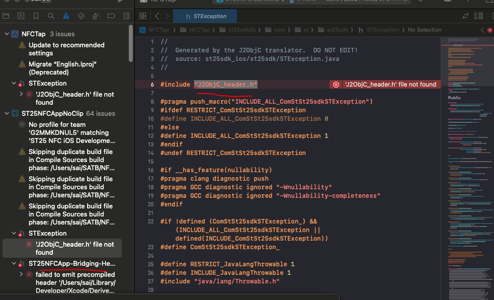 Solved Error While Compiling Latest Ios Nfc Source Code Stmicroelectronics Community