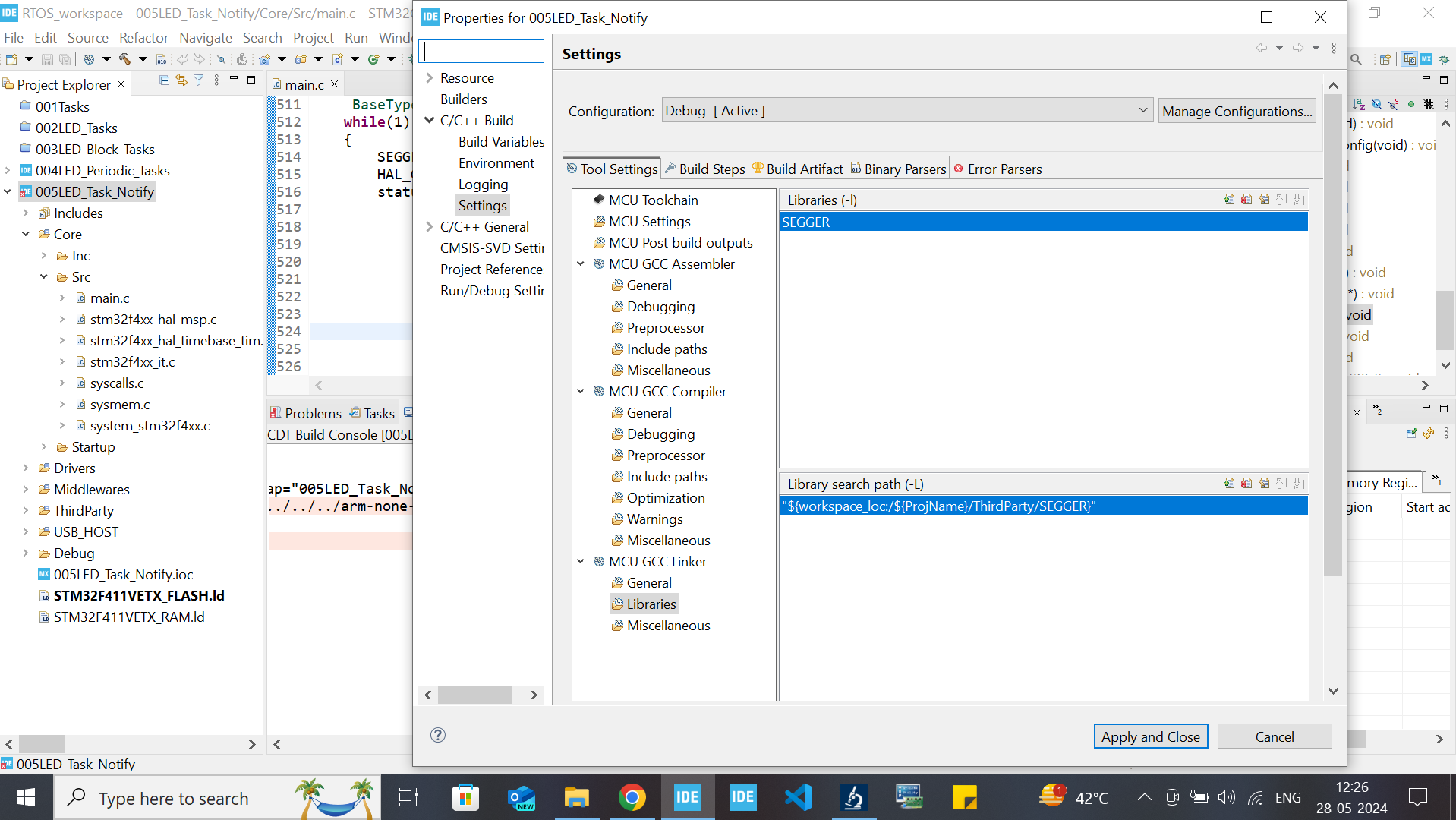 Adding External Gcc Libraries To Stm32cube Project Stmicroelectronics Community
