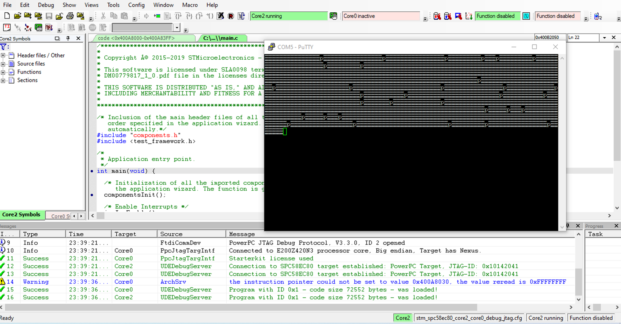 [AEK-MCU-C4MLIT1] Error in UART and Illegal instru... - STMicroelectronics Community