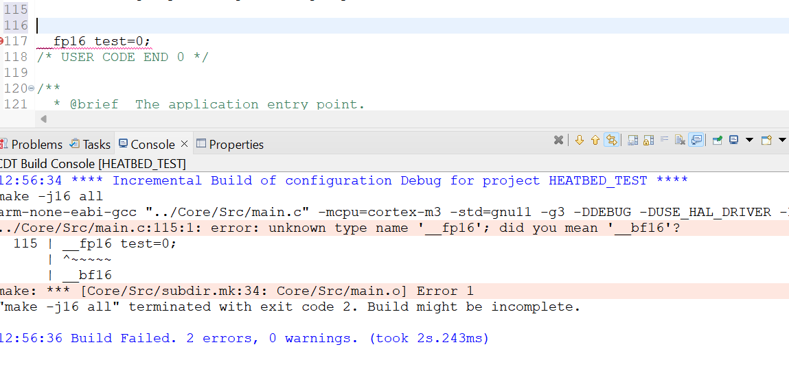 How to use half precision floating variable - STMicroelectronics Community