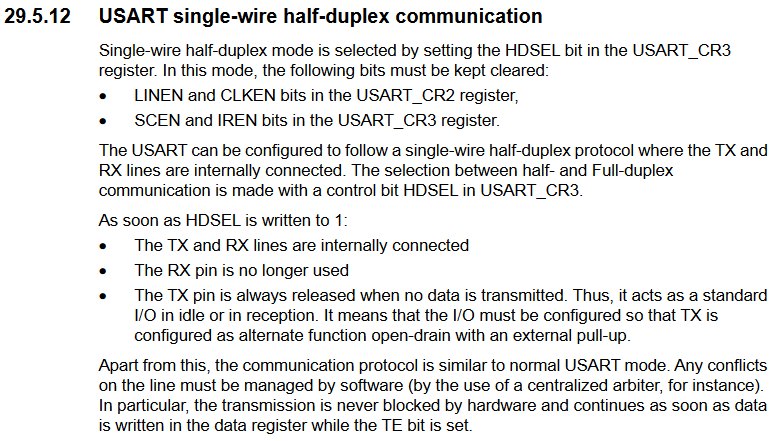Solved: More information on UART half-duplex single-wire p ...