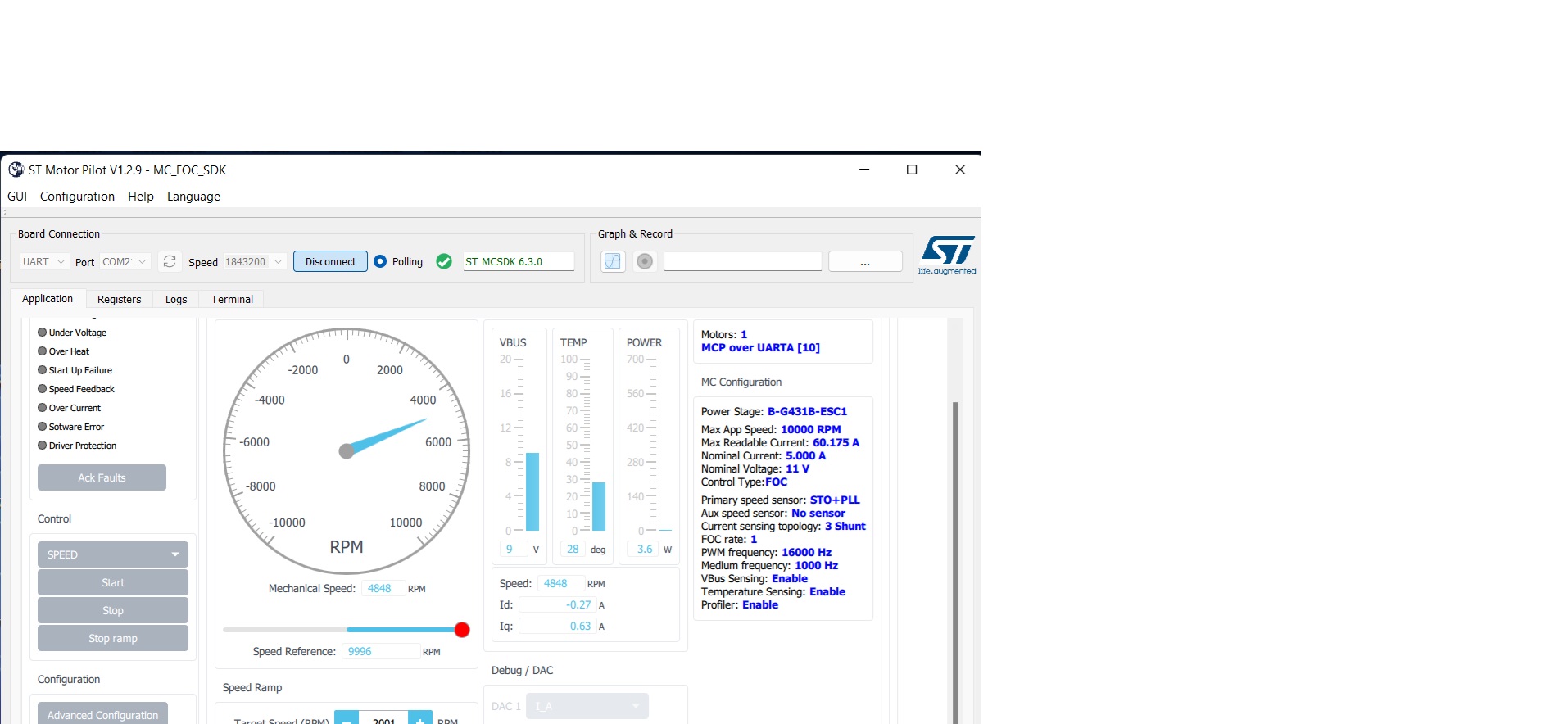 Solved: Moto Profiler does not reach maximum engine speed. - STMicroelectronics Community