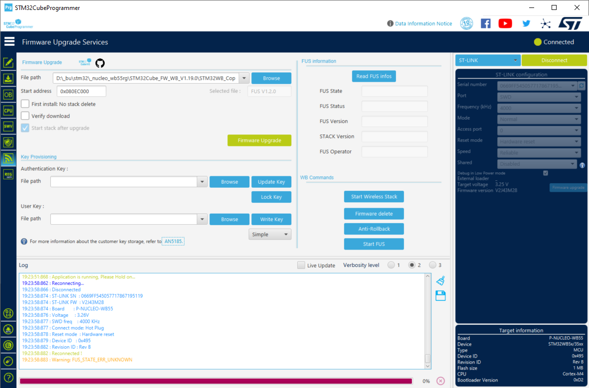 Nucleo Stm32wb55 Firmware Delete And Firmware Upg Stmicroelectronics Community