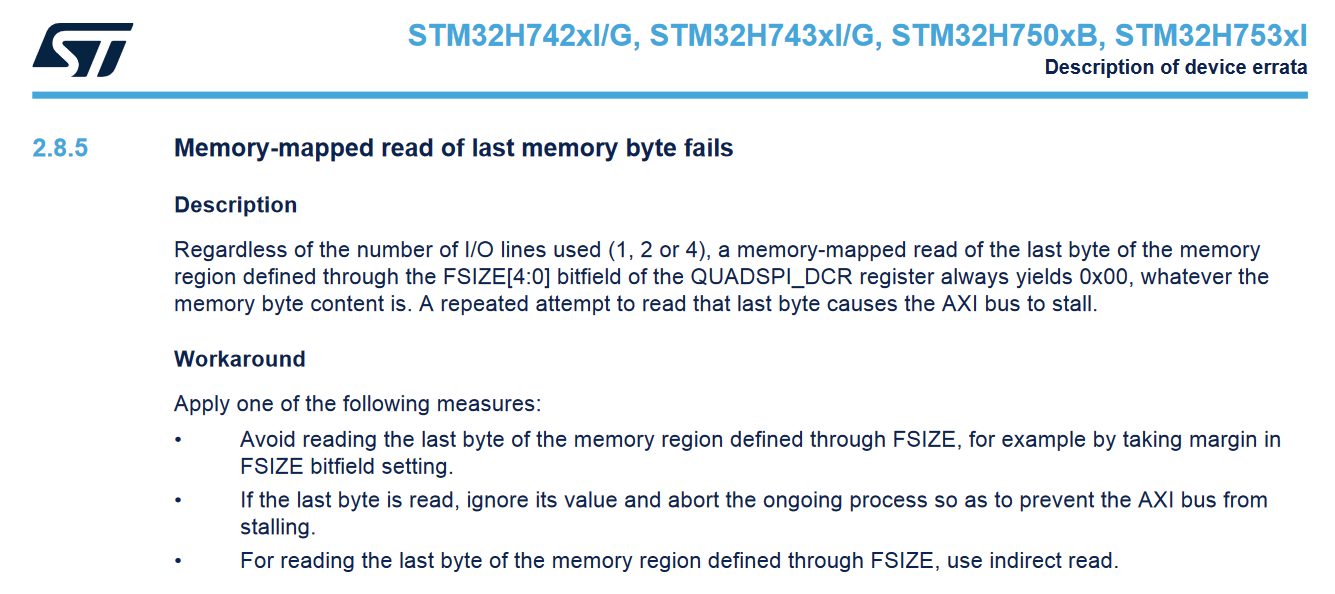 Solved The Behavior Of The External Loader H750b Disco Stmicroelectronics Community